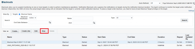 Target Blackouts in OEM 13c - DBsGuru