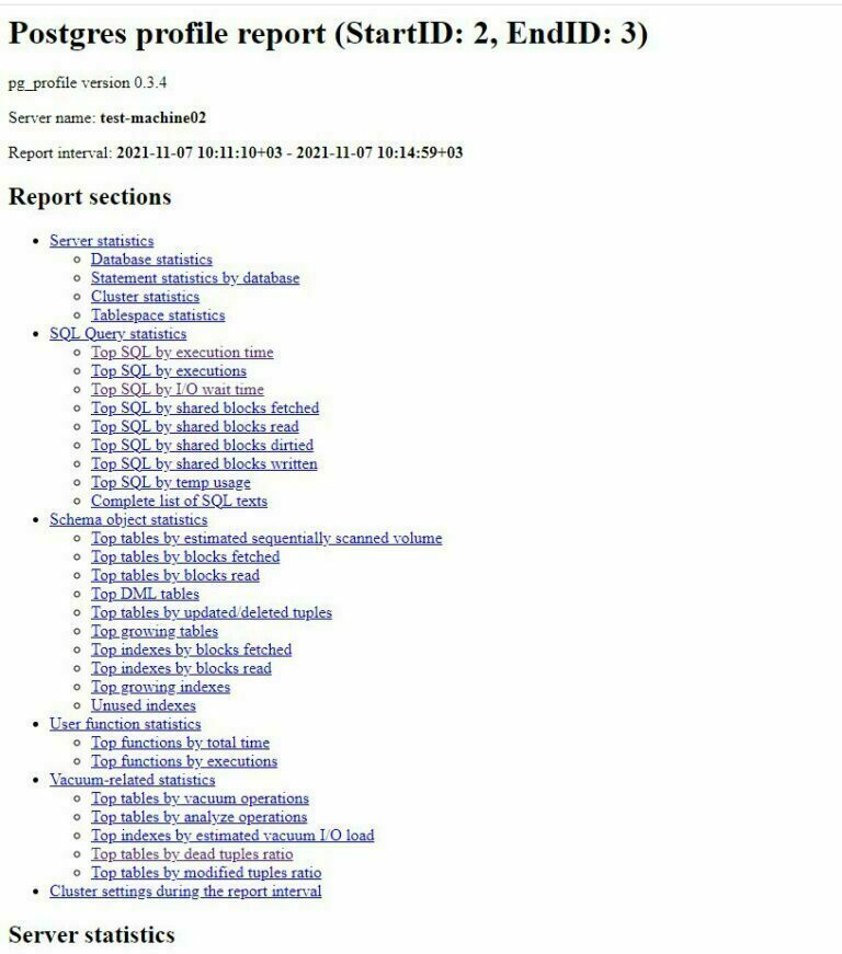 Configure and monitor using pg_profile in PostgreSQL - DBsGuru